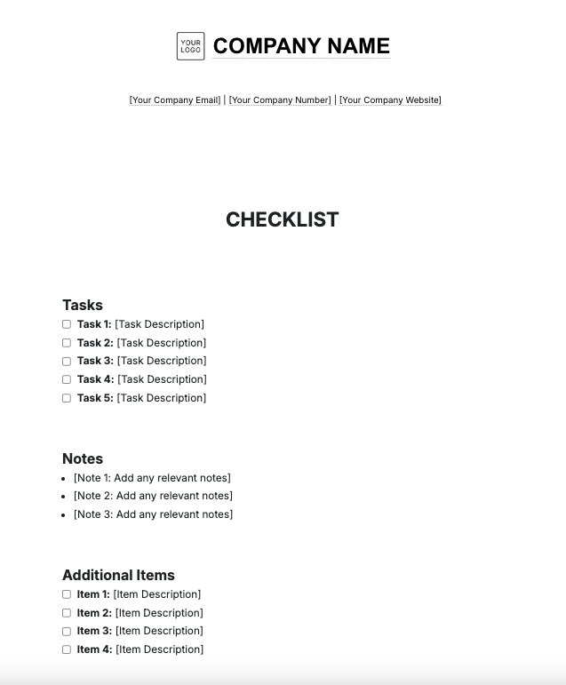 Free AI Checklist Generator, Free Checklist Maker Online