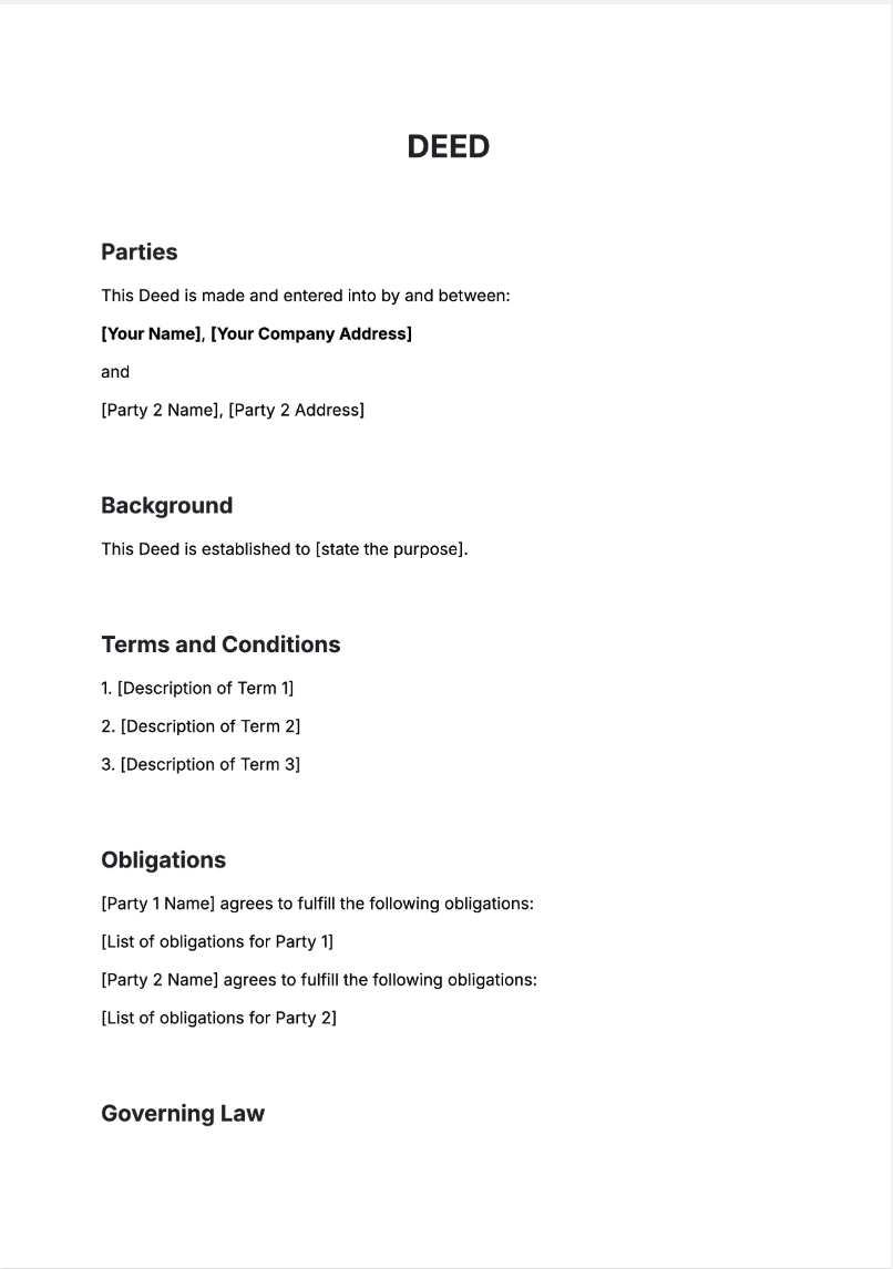 Free AI Deed Generator, Free Deed Maker Online