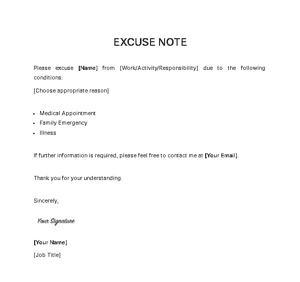 Free AI Excuse Note Generator, Free Excuse Note Maker Online