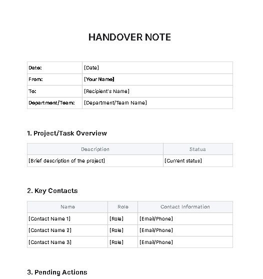 Free AI Handover Note Generator, Free Handover Note Maker Online