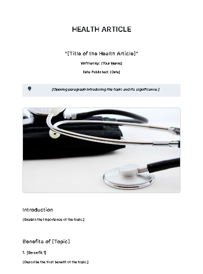 Free AI Health Article Generator, Free Health Article Maker Online