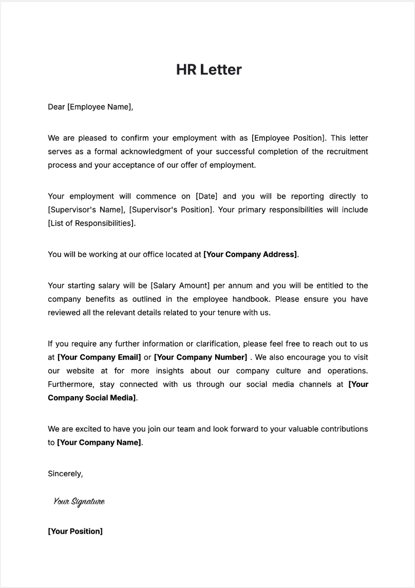 Free AI HR Letter Generator, Free HR Letter Maker Online