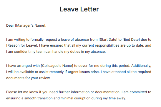 Free AI Leave Letter Generator, Free Leave Letter Maker Online