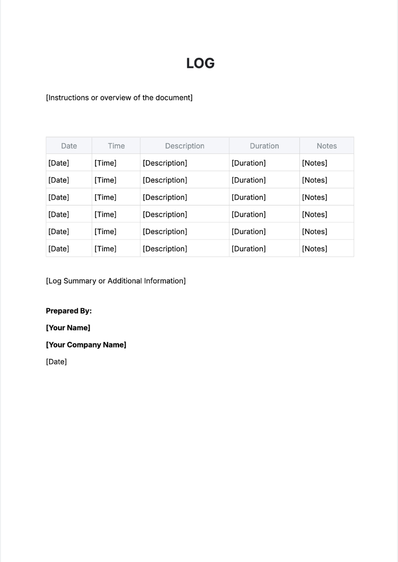 Free AI Log Generator, Free Log Maker Online