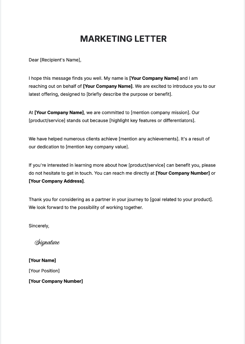 Free AI Marketing Letter Generator, Free Marketing Letter Maker Online