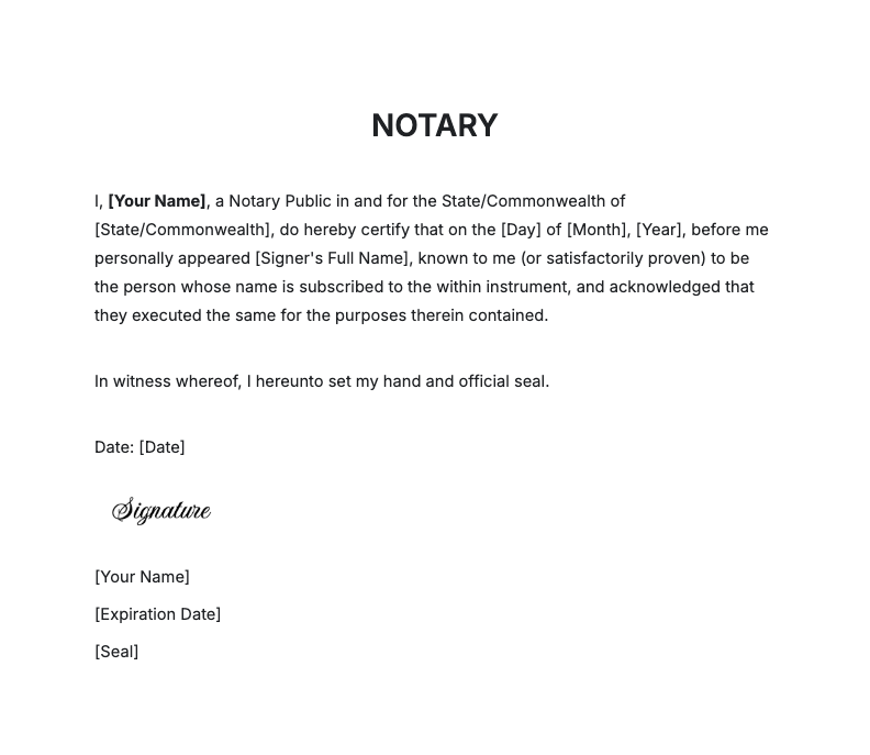 Free AI Notary Generator, Free Notary Maker Online