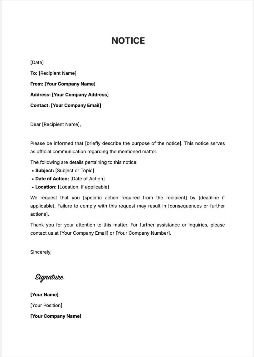 Free AI Notice Generator, Free Notice Maker Online