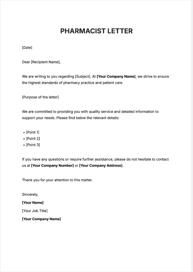 Free AI Pharmacist Letter Generator, Free Pharmacist Letter Maker Online