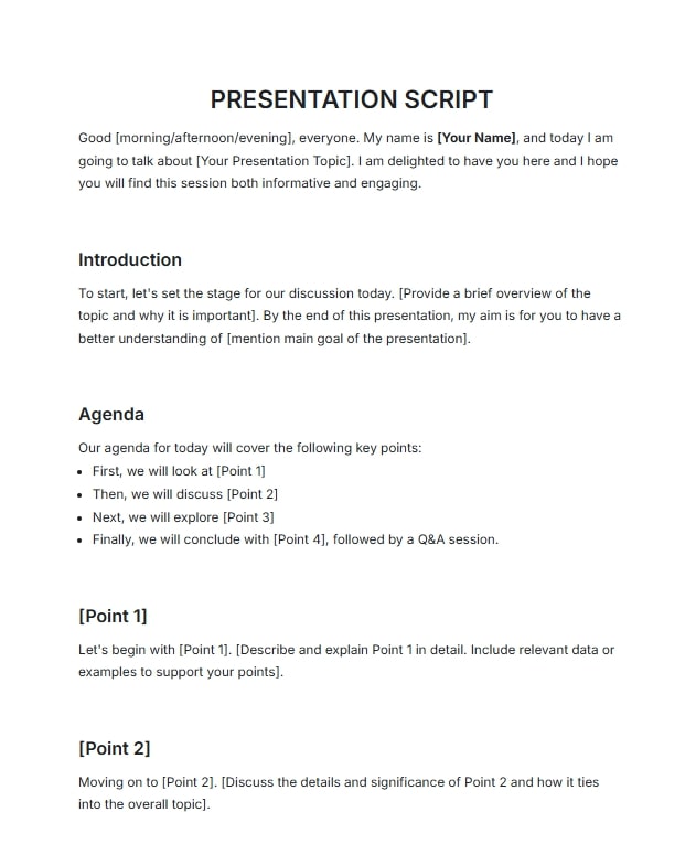 Free AI Presentation Script Generator, Presentation Script Maker Online