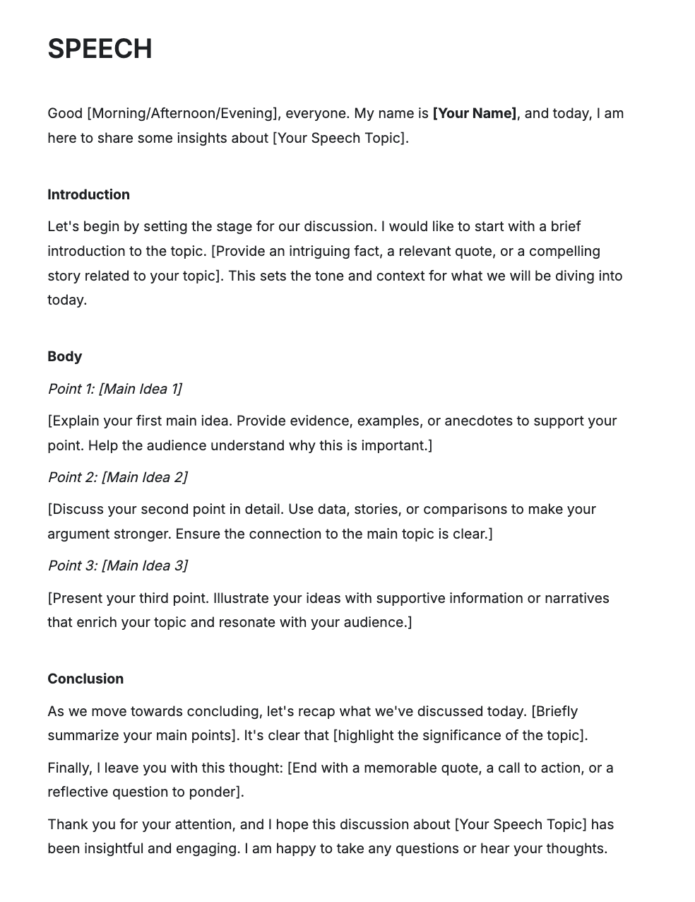 Free AI Speech Generator, Free Speech Maker Online