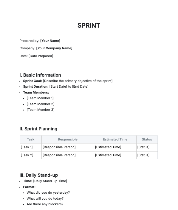 Free AI Sprint Generator, Free Sprint Maker Online