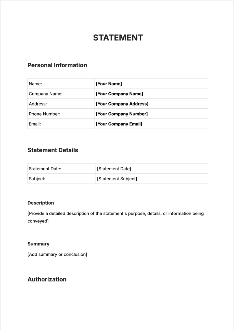 Free AI Statement Generator, Free Statement Maker Online