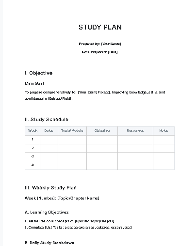 Free AI Study Plan Generator, Free Study Plan Maker Online