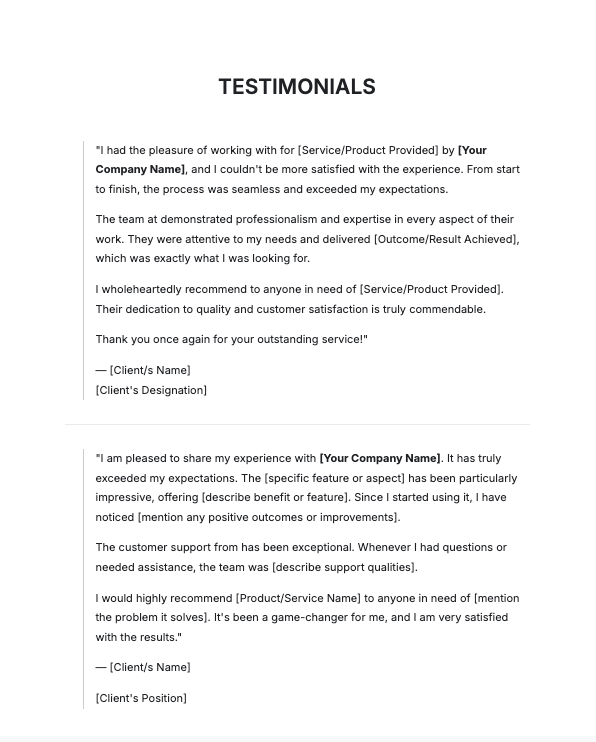 Free AI Testimonials Generator, Free Testimonials Maker Online