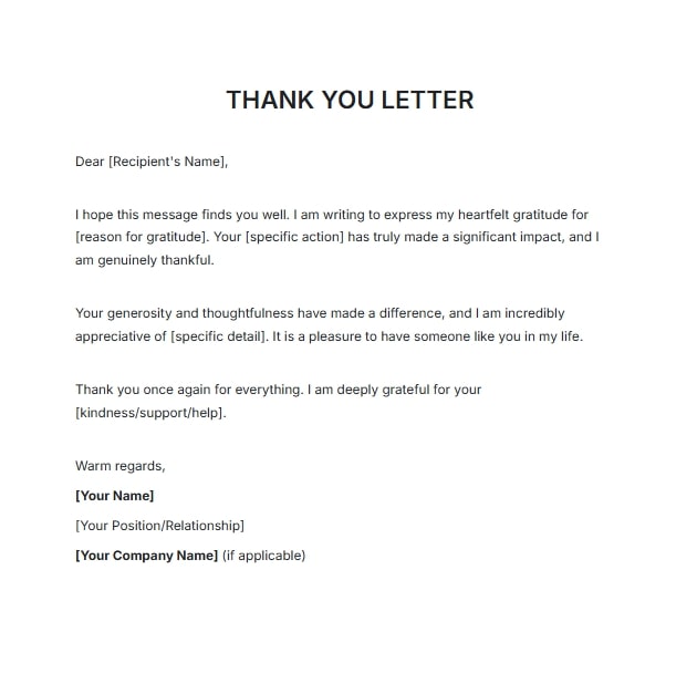 Free AI Thank You Letter Generator, Thank You Letter Maker Online