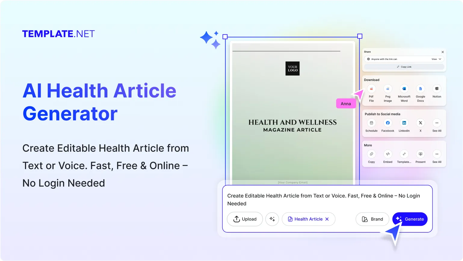 Free AI Health Article Generator, Free Health Article Maker Online