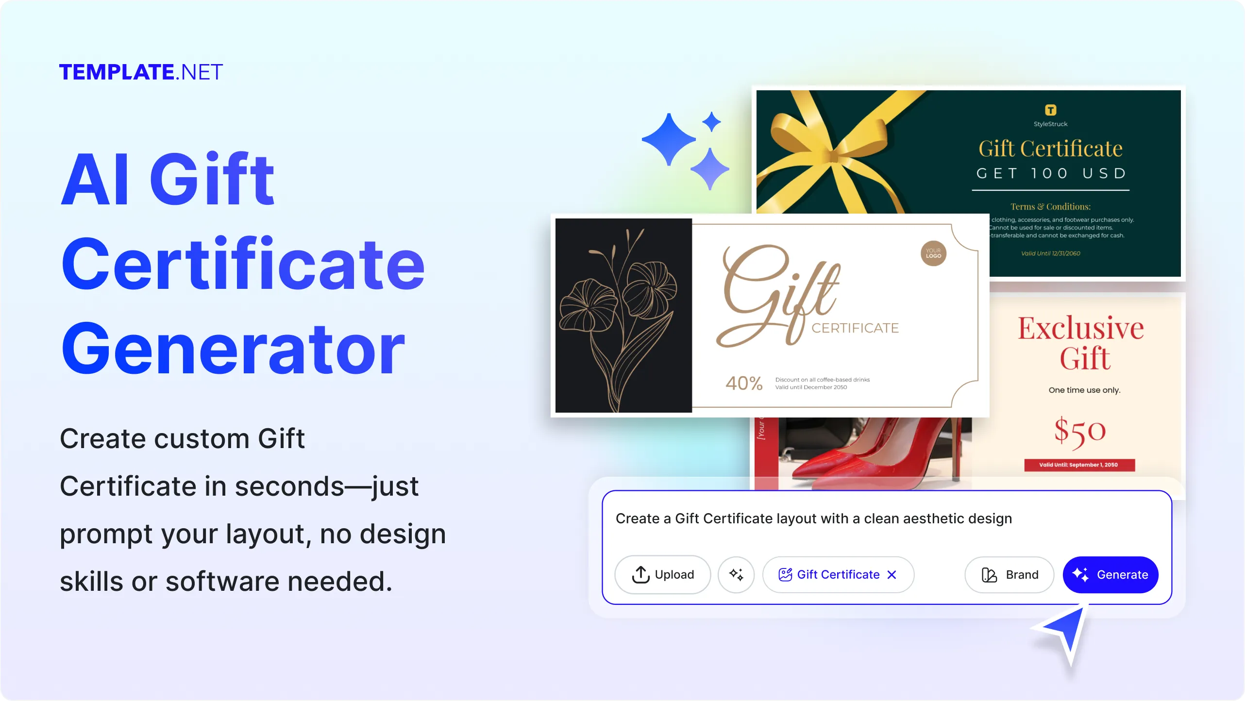Free AI Gift Certificate Generator, Free Gift Certificate Maker Online