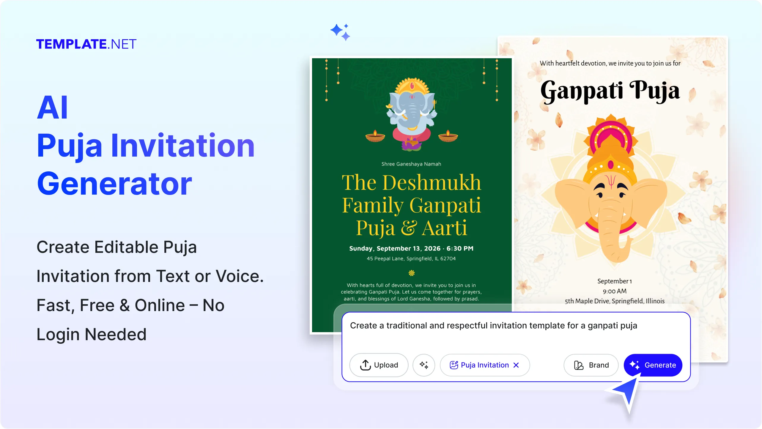 Free AI Puja Invitation Generator, Online Invitation Maker Tool