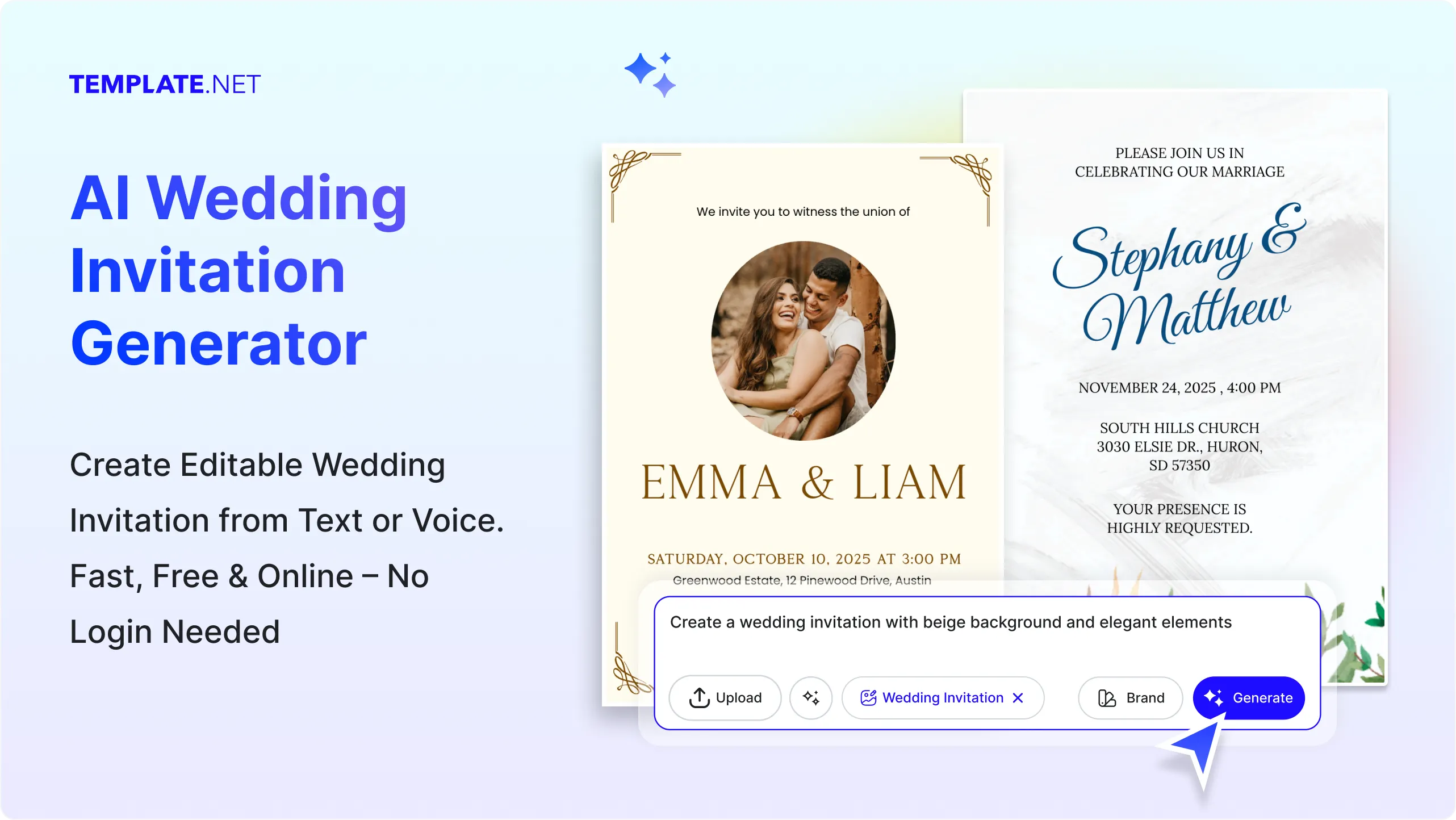 Free AI Invitation Generator Wedding, Online Wedding Invitation Maker Tool