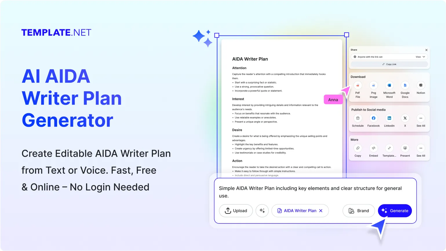 Free AI AIDA Writing Plan Generator, Free AIDA Writing Plan Maker Online
