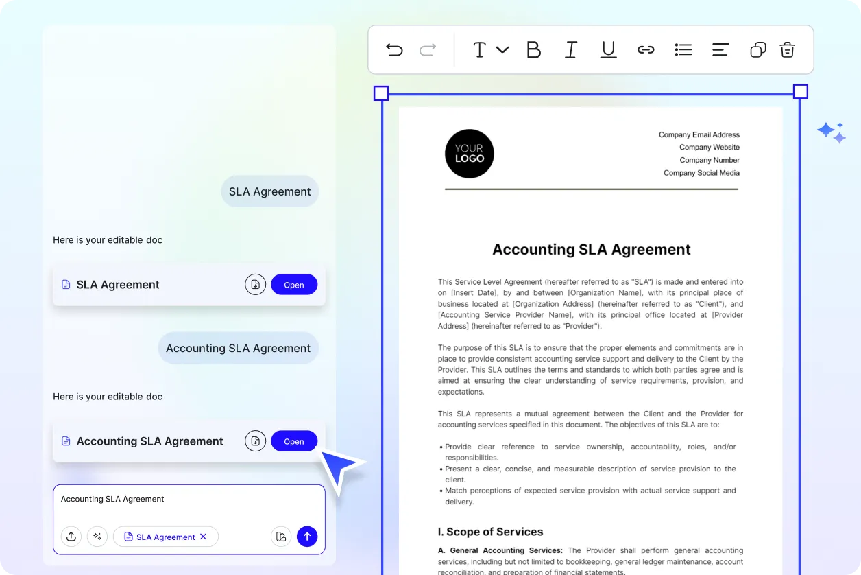 Free AI SLA Agreement Generator, Free Service Level Agreement Maker Online