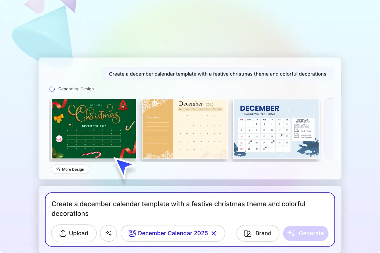 Free AI December Calendar Generator, Free December Calendar Maker 2025