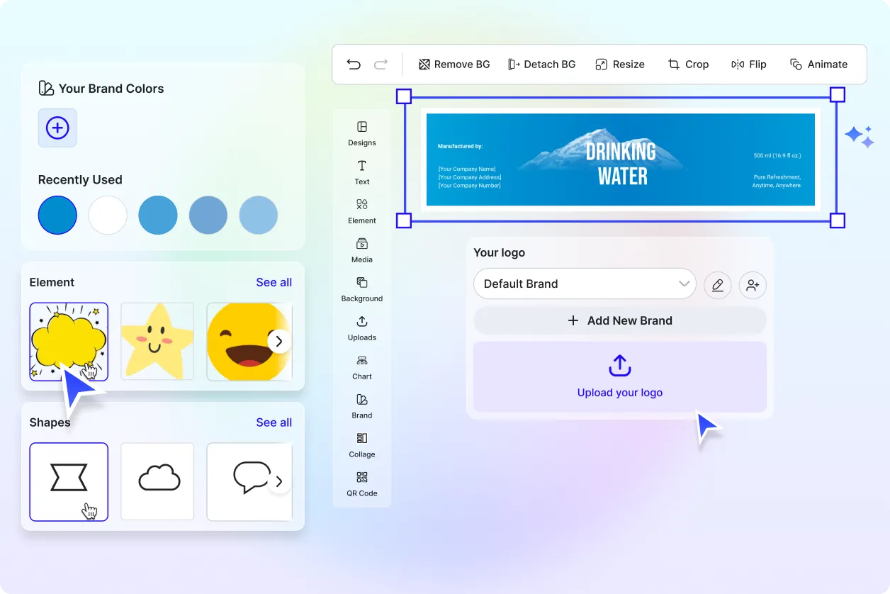Free AI Water Bottle Label Generator, Free Water Bottle Label Maker Online