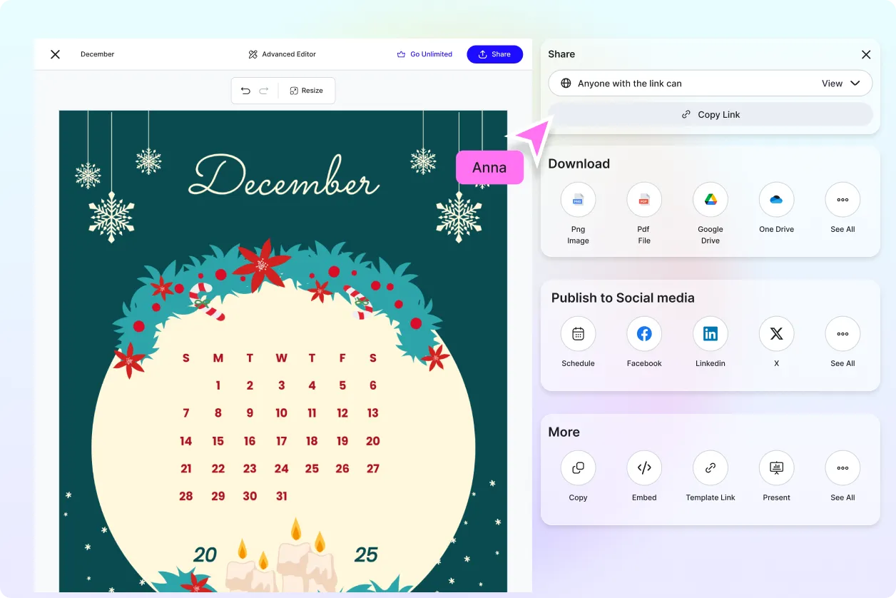 Free AI December Calendar Generator, Free December Calendar Maker Online