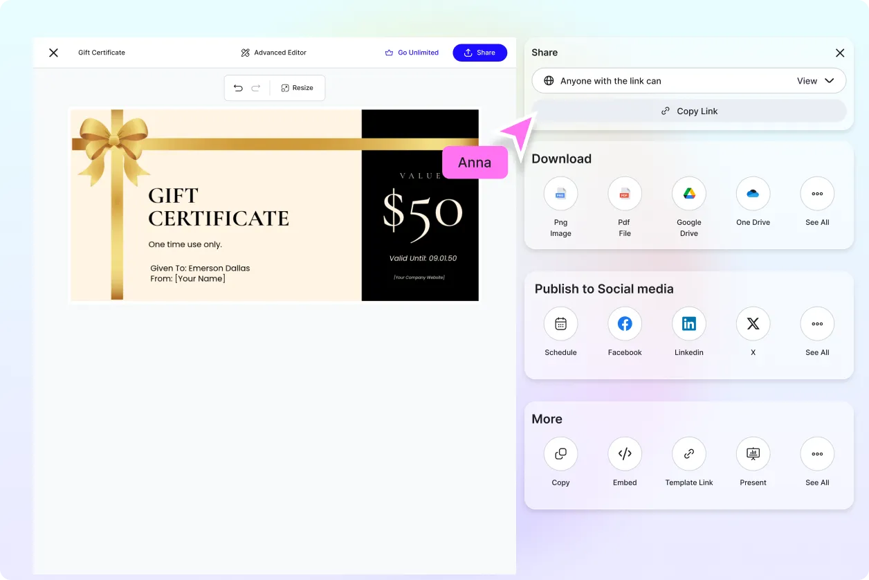 Free AI Gift Certificate Generator, Free Gift Certificate Maker Online