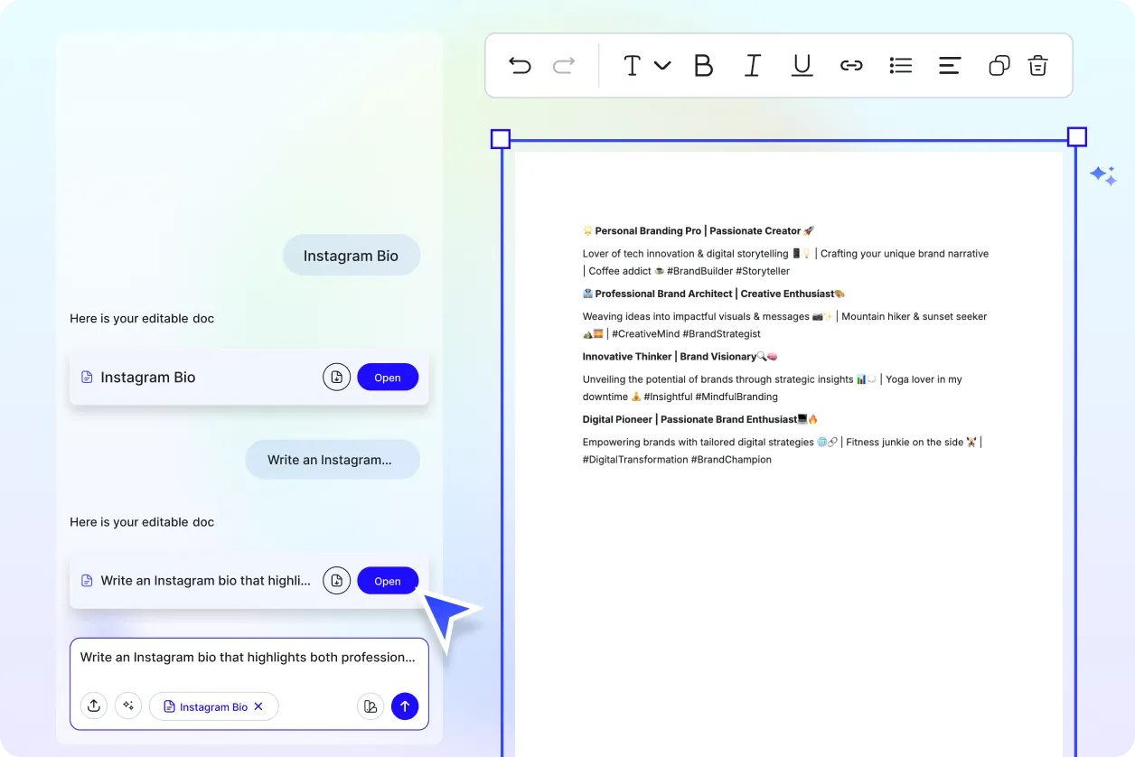 Free AI Instagram Bio Generator, Online Bio Maker Tool