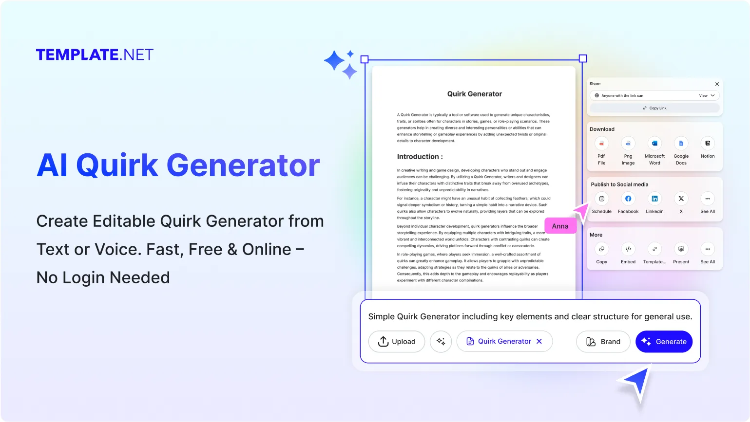 Free AI Quirk Generator, Free Quirk Maker [ No Signup ]