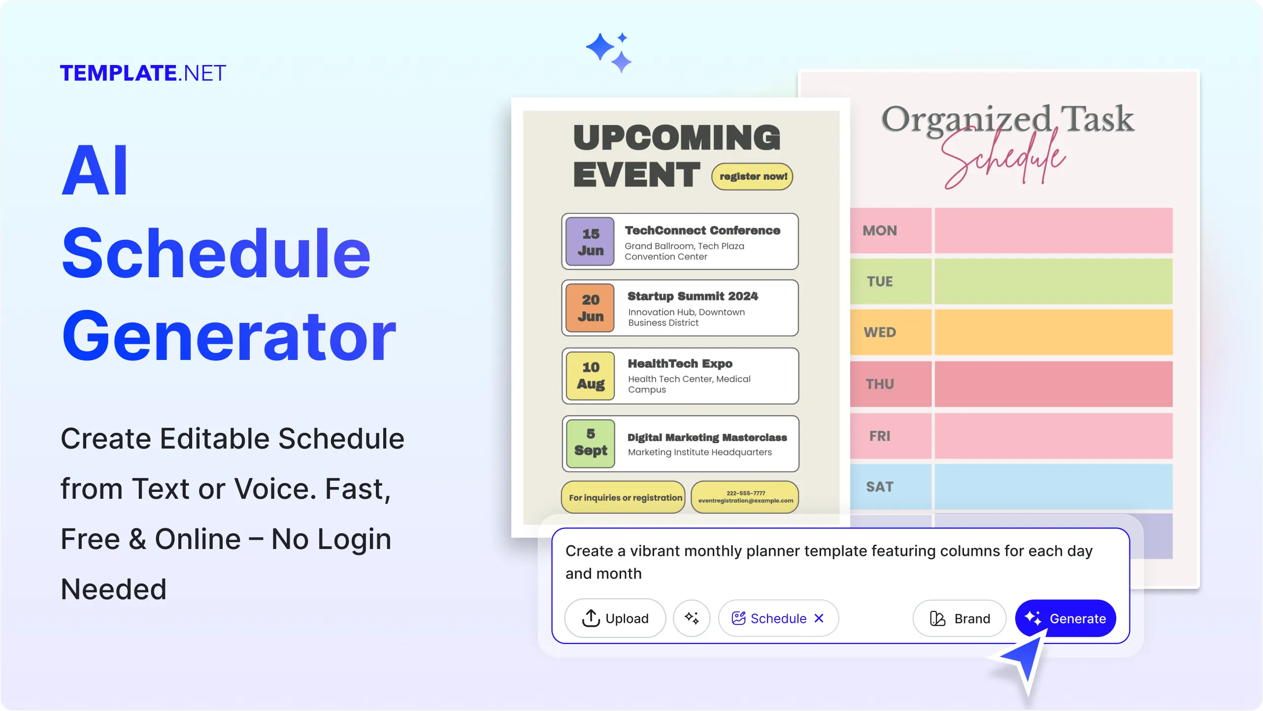 Free AI Schedule Generator, Create Smart Work & Event Schedules [ No Signup ]