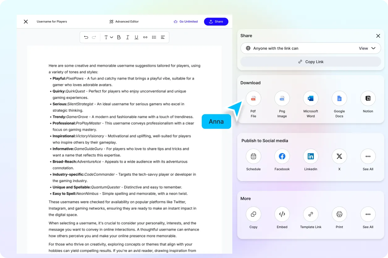 Free AI Username Generator, Unique Username Maker [ No Signup ]