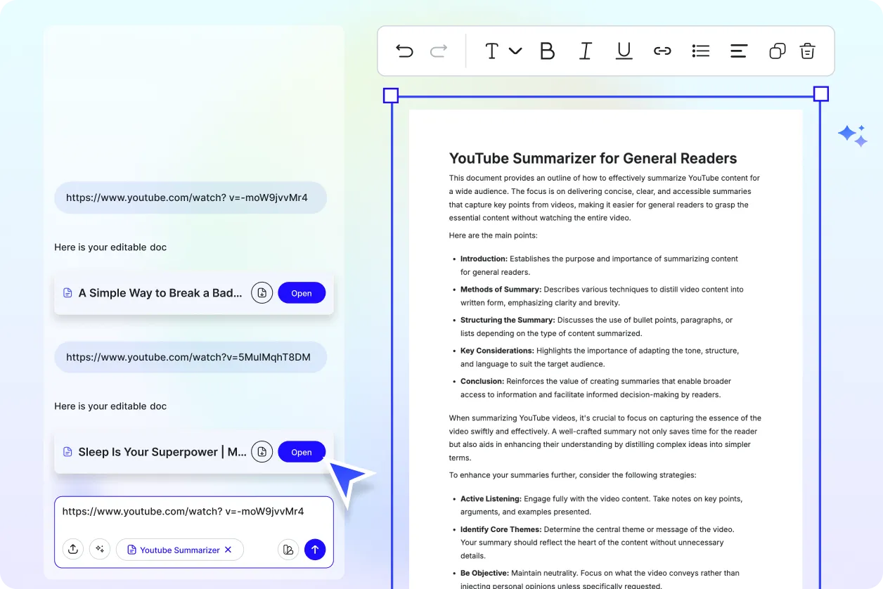 Free AI YouTube Summarizer, Online Video Summary Tool