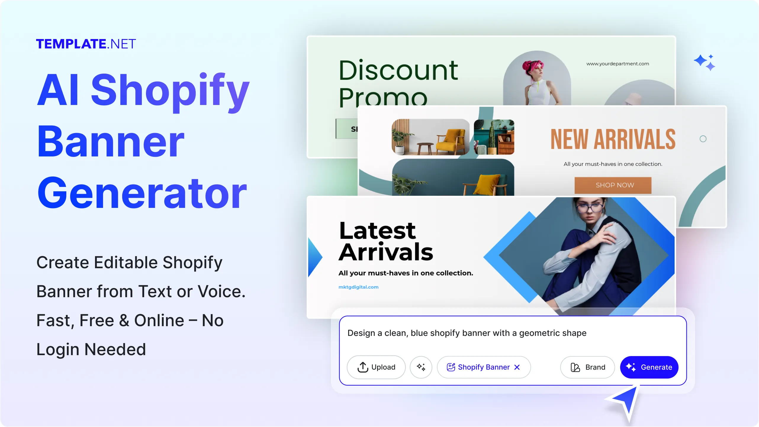 Free AI Shopify Banner Generator, Free Shopify Banner Maker Online