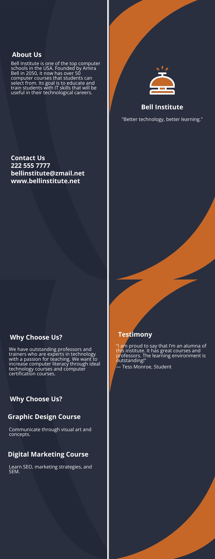 Computer Institute Brochure Templates