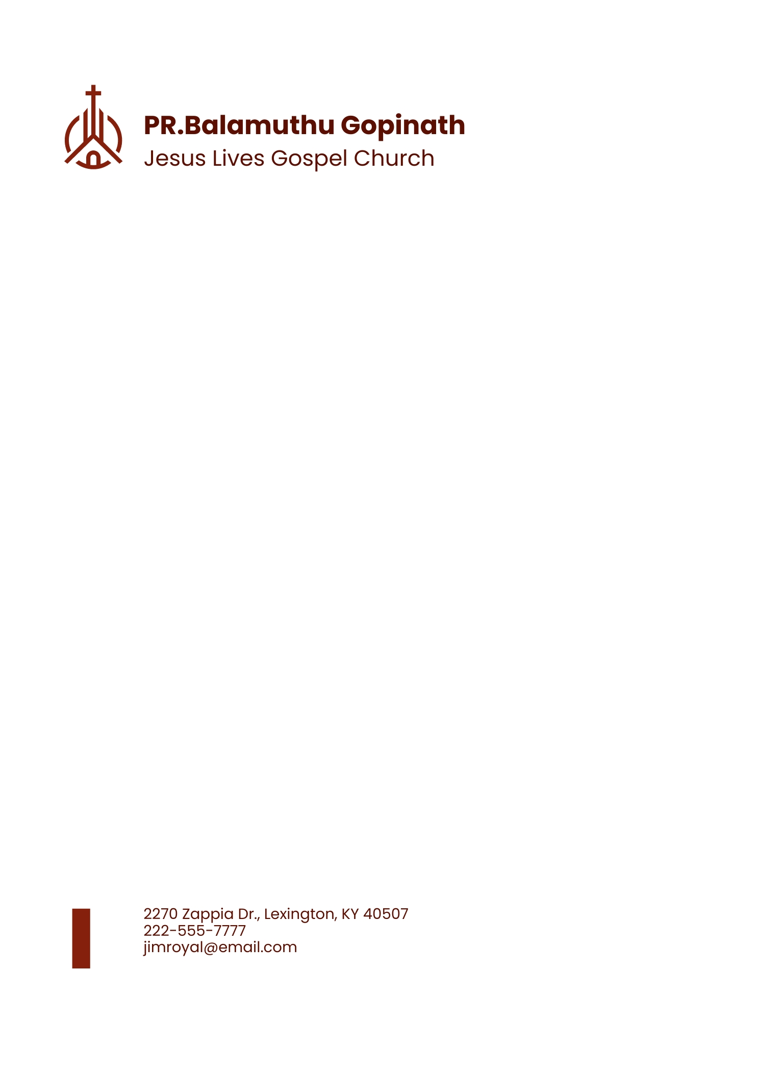 FREE Church Letterhead Template - Download in Word, Google Docs, PDF ...