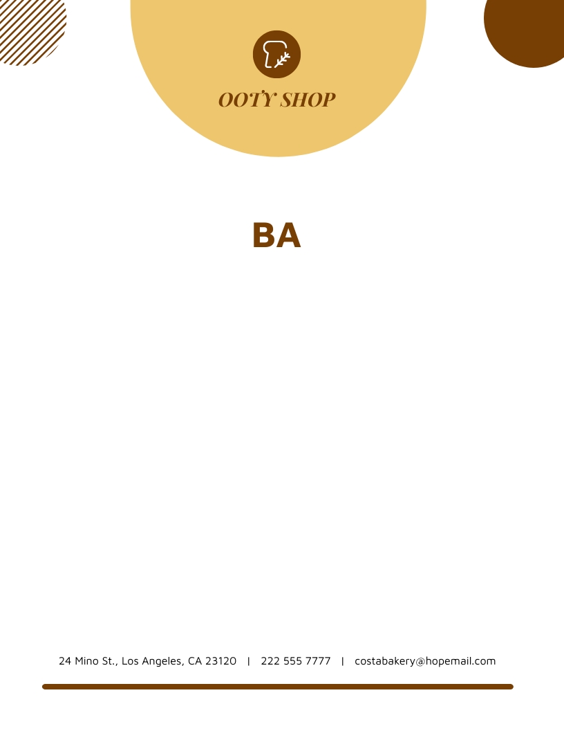 Free Bakery Business Letterhead Template - Download in Word, Google ...