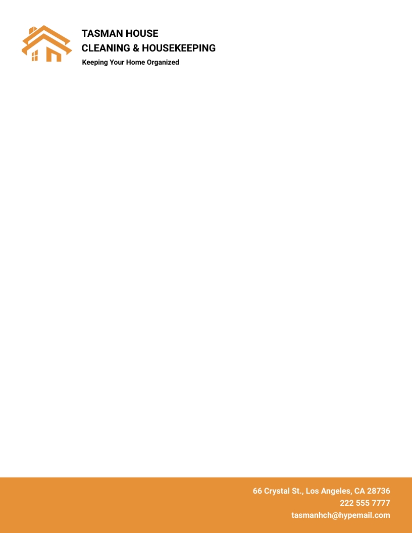 Free House Cleaning & Housekeeping Letterhead Template - Download in ...