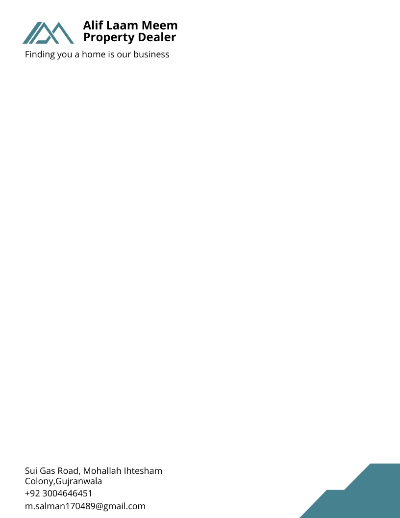Free Professional Real Estate Letterhead Template - Download in Word ...