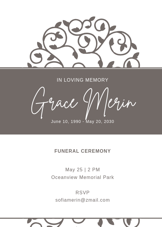 Free Death Ceremony Invitation Template - Download in Word, Illustrator ...