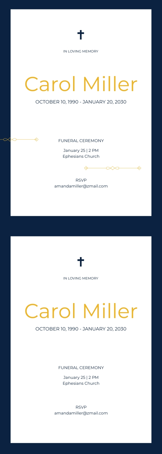 Free Funeral Invitation Card design Template - Download in Word, Google ...