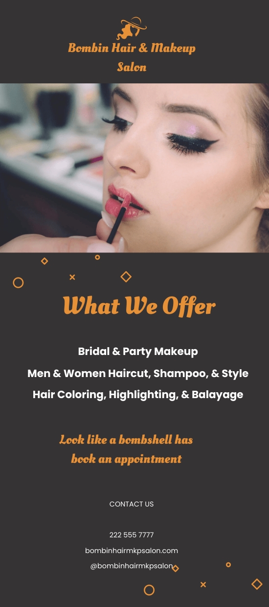 Free Basic Salon Service Rack Card Template - Download in Word ...