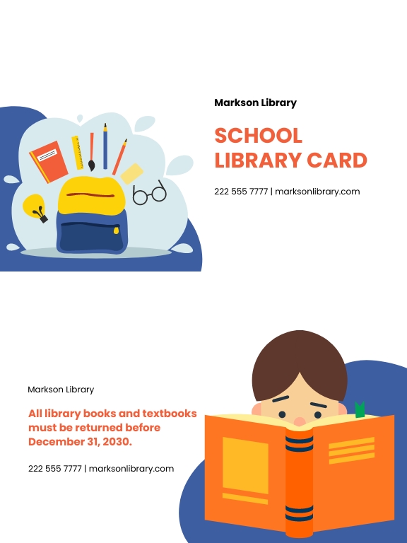 Free Library Borrowing Card Template - Download in Word, Google Docs ...