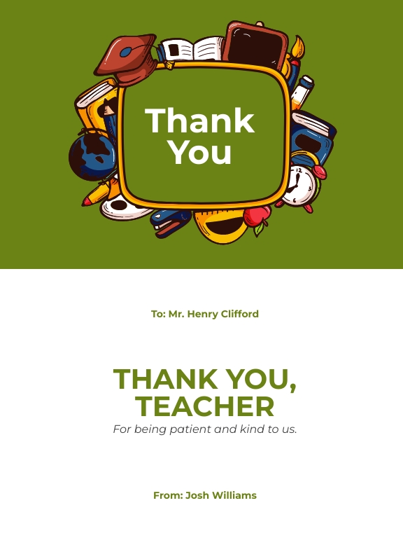 Teacher Appreciation Card Template - Download in Word, Google Docs ...