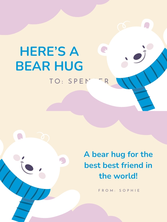 Free Little Hug Card Template - Download in Word, Google Docs ...