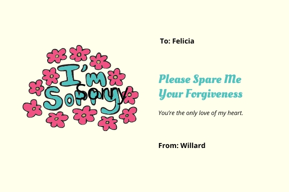 Free Sorry Card Template - Download in Word, Google Docs, Illustrator ...