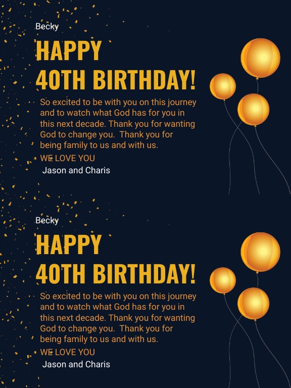 FREE 40th Birthday Card Template - Download in Word, Google Docs ...