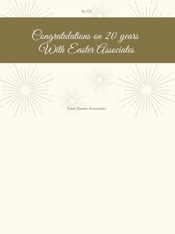 Happy Work Anniversary Card Template - Download in Word, Illustrator ...