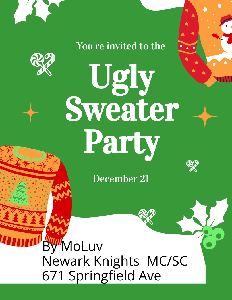 Ugly Sweater Contest Flyer